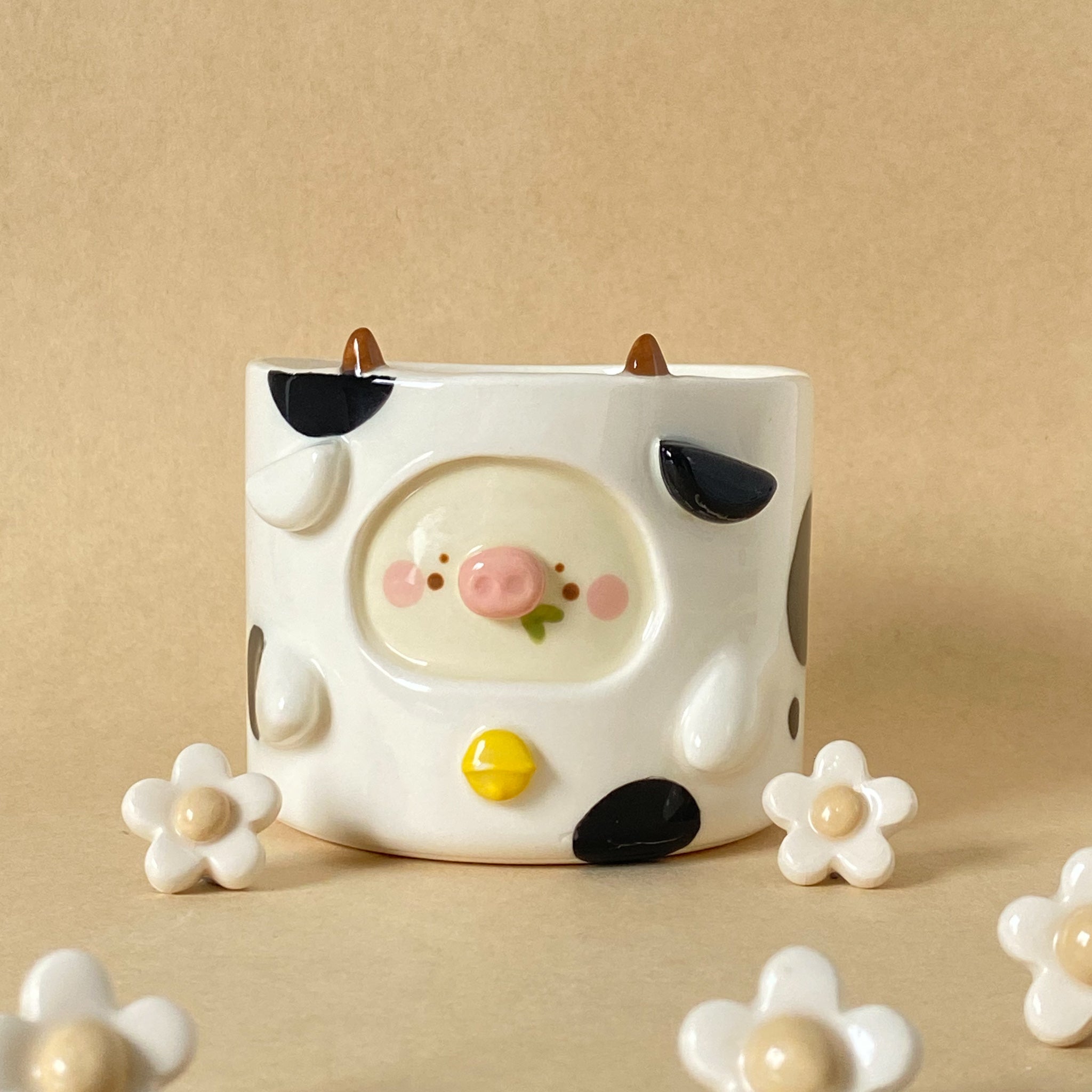BLACK BOF - COW PLANTER WITH DRAINAGE HOLE (seconds) – Choutopia Ceramics